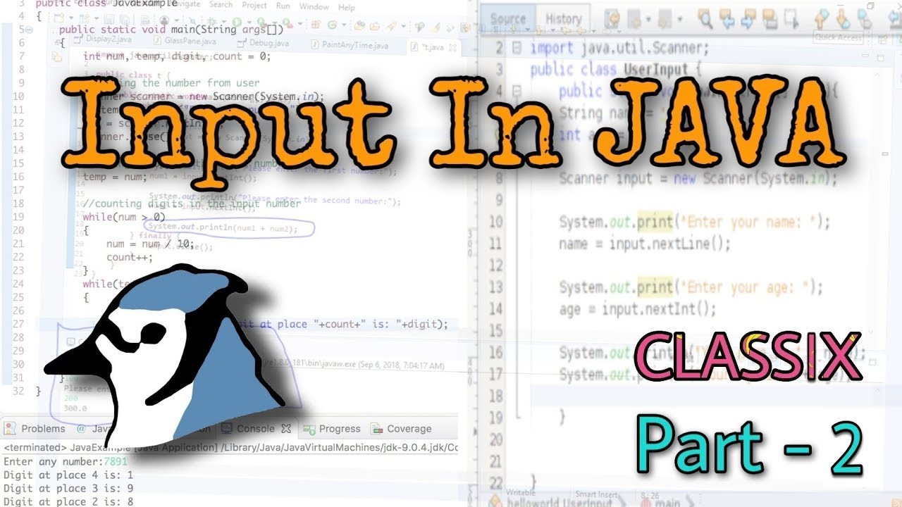 Input In Java Part 2 Class 9 Icse Youtube