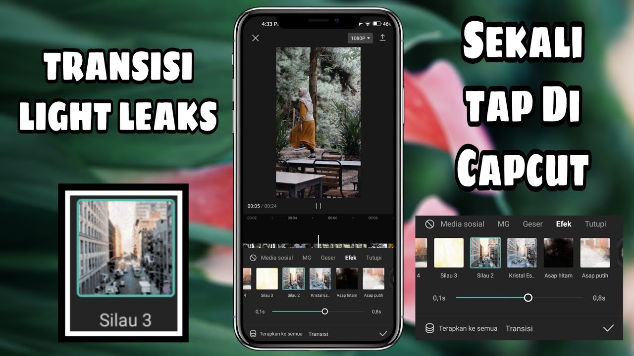 Capcut Tutorial Cara Edit Transisi Video Efek Cahaya Meluber Pakai Hp