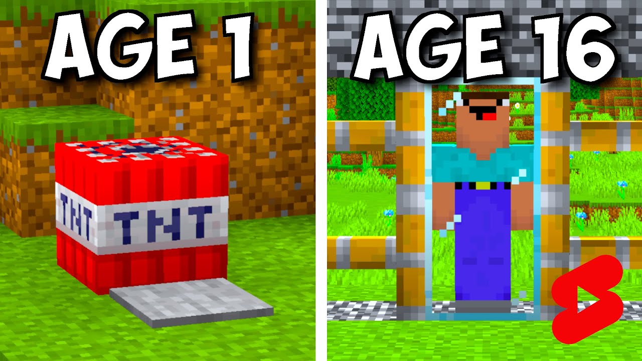 Minecraft Noob Shorts At Different Ages Compilation Youtube