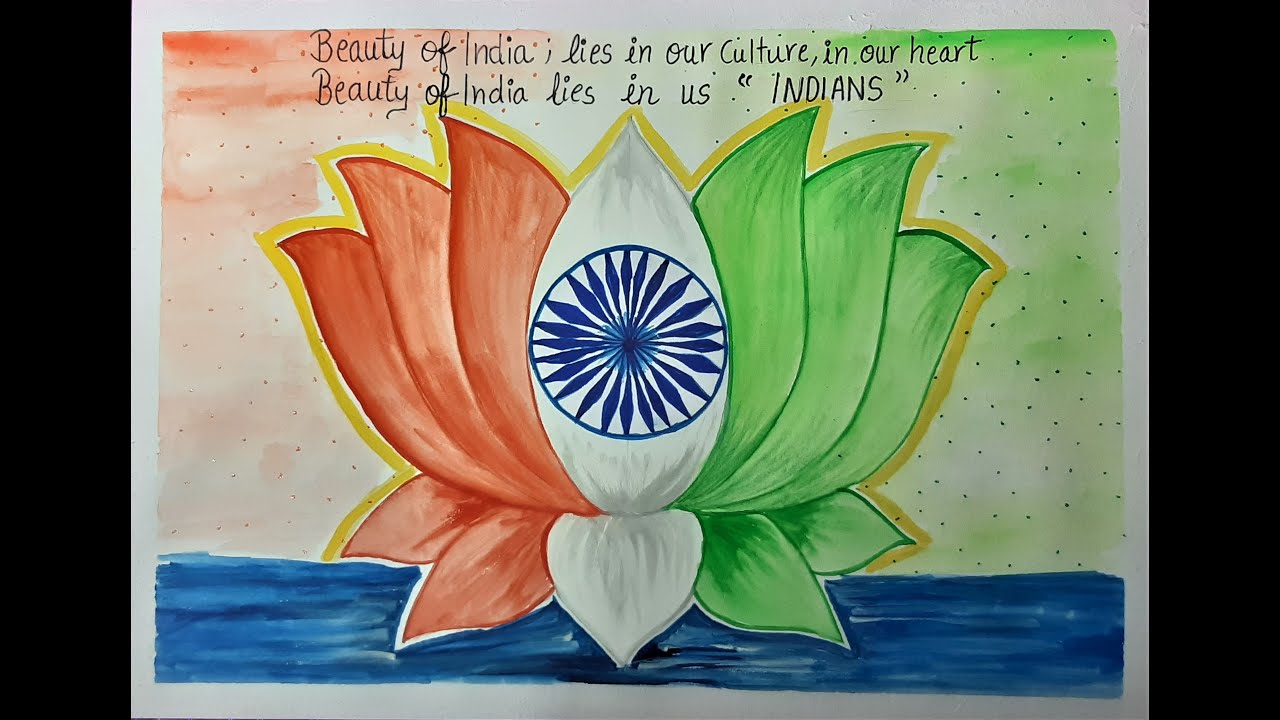 Easy Creative Drawing That Shows My Beautiful India On Republic Day
