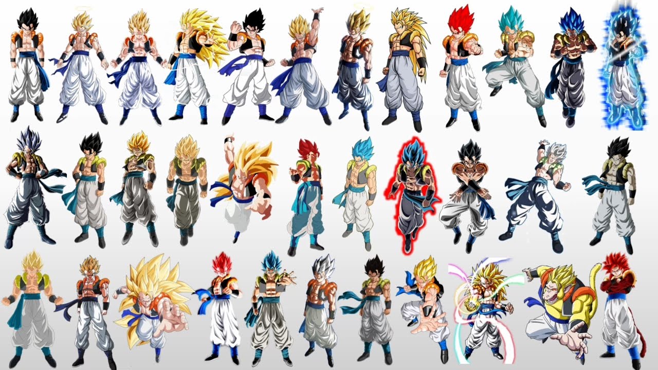 Evolution Of Gogeta All Forms Dbz Dbs Dbgt Sdbh Youtube
