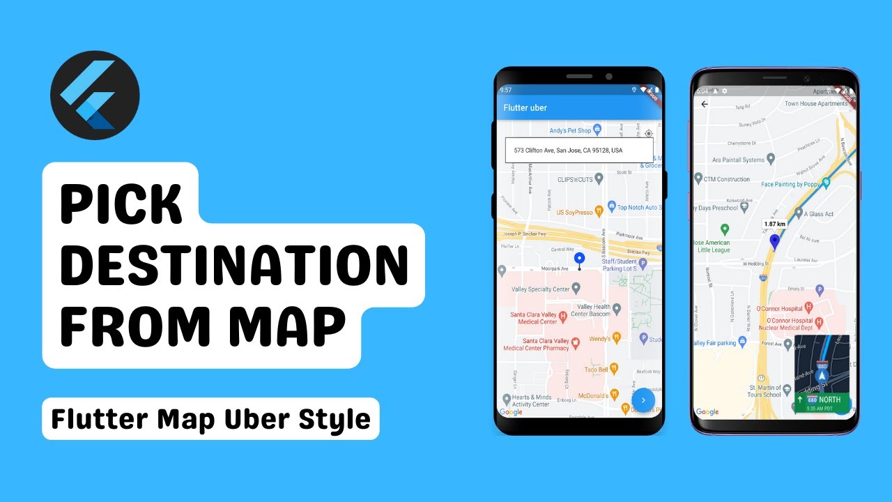 Flutter Map Uber Style Part 2 Pick Destination From Map Youtube