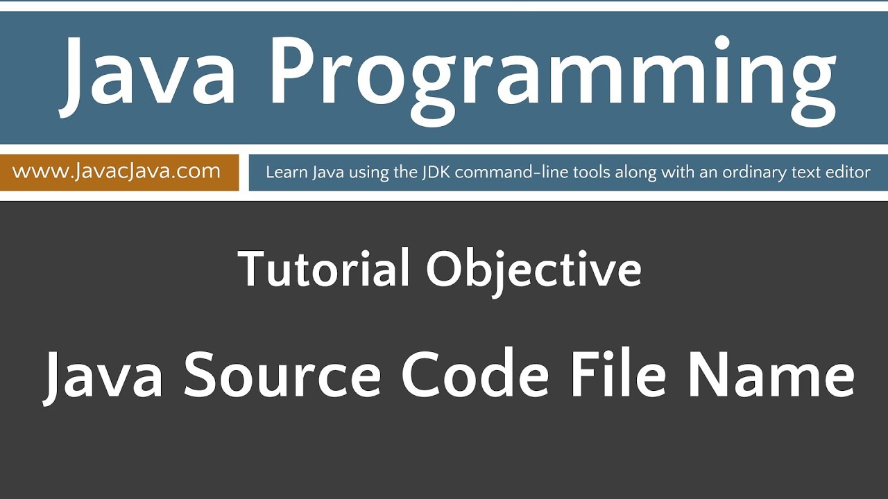 Learn Java Programming Source Code File Names Youtube