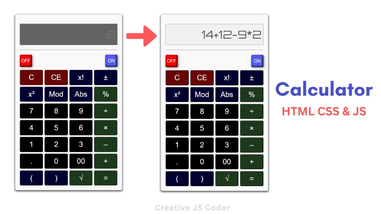 How To Make A Calculator Using Html Css And Javascript Beginner