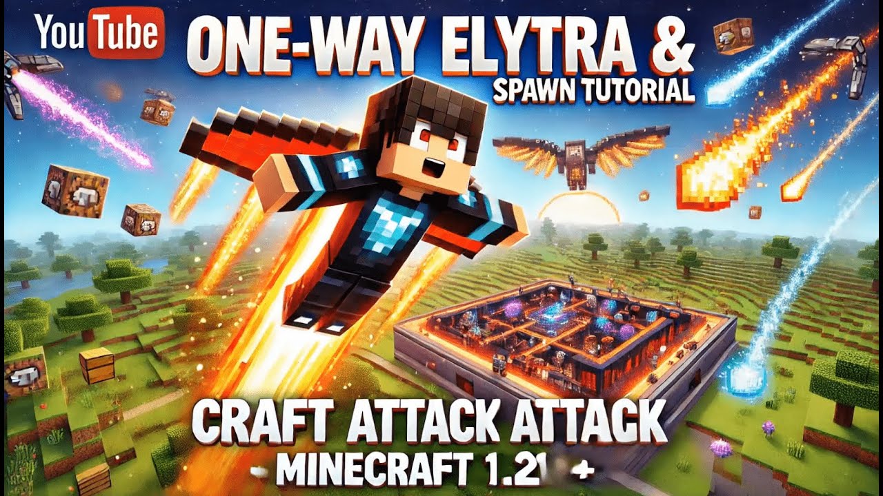 Einweg Elytra Craft Attack Spawn Tutorial Minecraft 1 21 Youtube