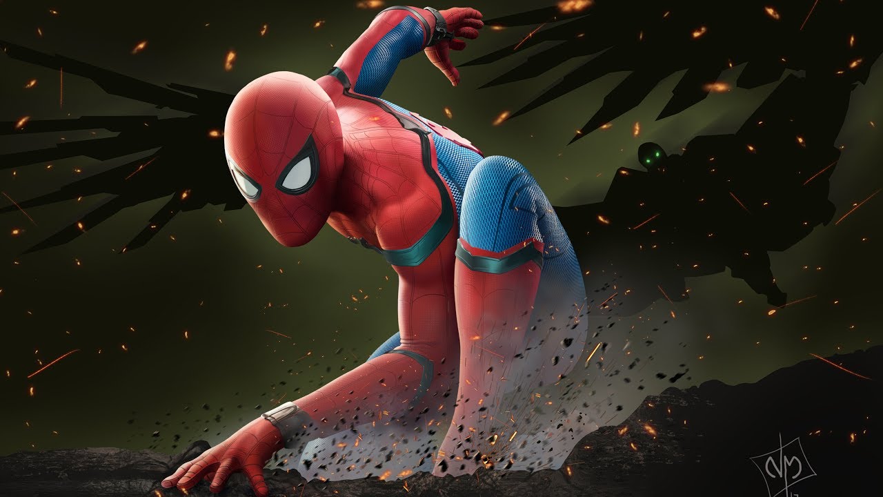 Drawing Spider Man Homecoming 2017 Movie Digital Painting