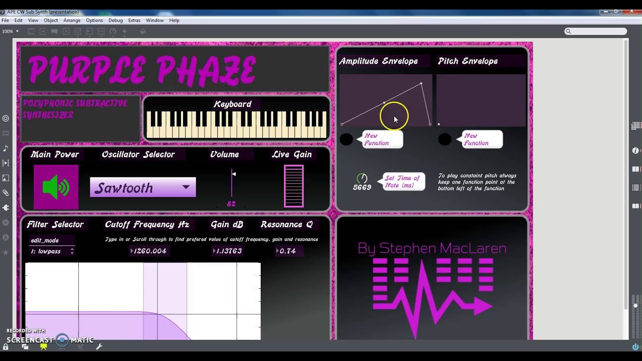 Polyphonic Subtractive Synthesizer Screencast Tutorial Max Msp