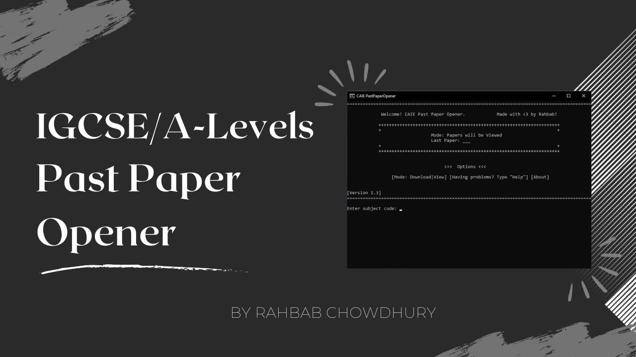 Introducing Caie Past Papers Opener V1 3 Youtube