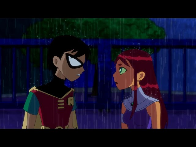 Starfire And Robin Kiss