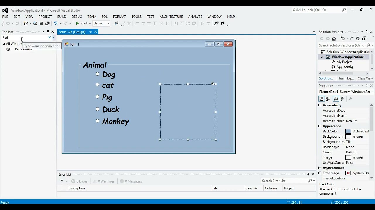 Visual Basic Use Radio Button Picture Box Youtube