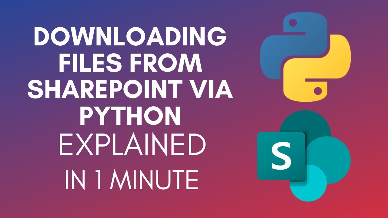 How To Download Files From Sharepoint Using Python 2024 Youtube
