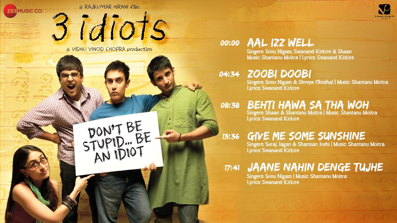 3 Idiots Full Songs Aamir Khan Kareena Kapoor Madhavan Sharman