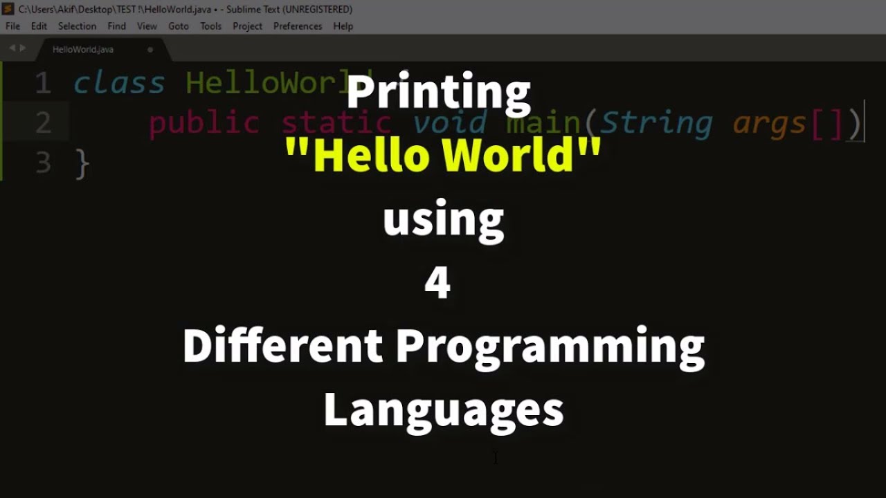 Write Hello World Using C C Java And Python Youtube
