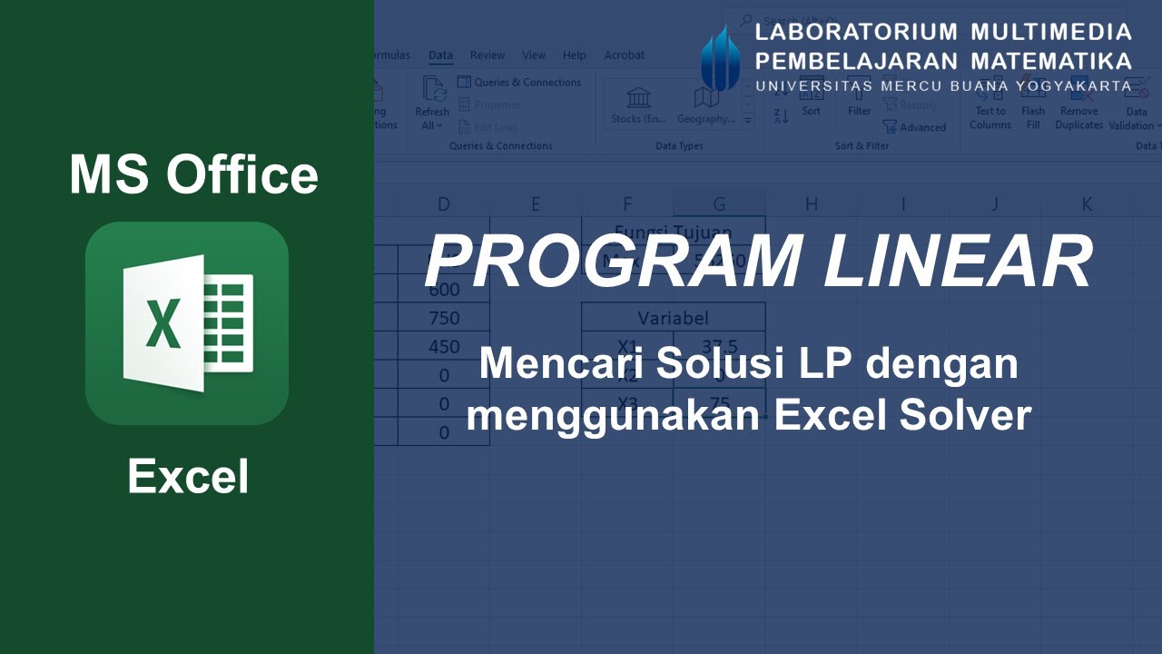 Program Linear Excel S Solver Tool Youtube