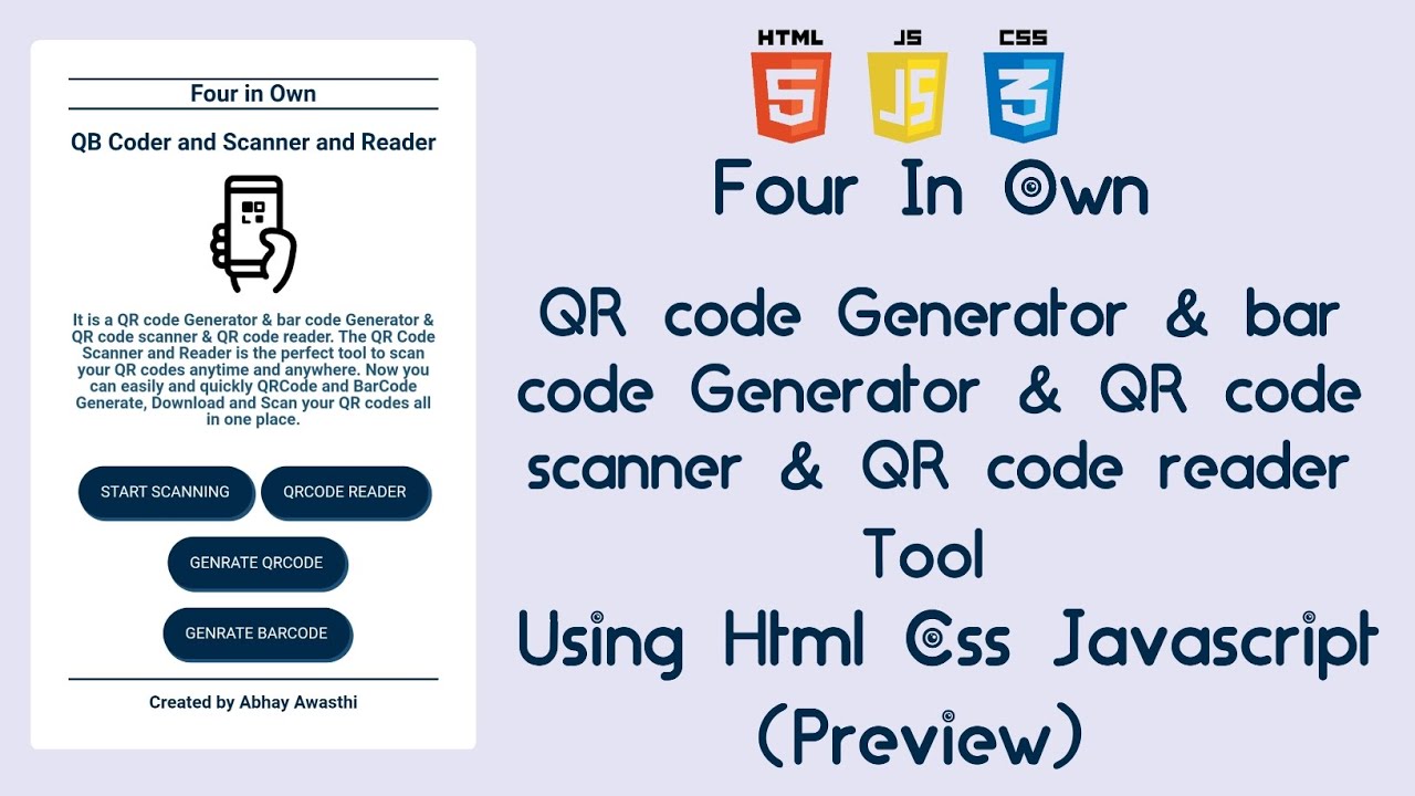 Qrcode Barcode Generator Qrcode Scanner Reader Tool Using Html Css