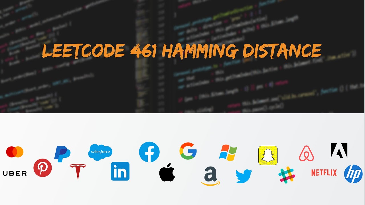 Leetcode 461 Hamming Distance Bits Manipulation Youtube