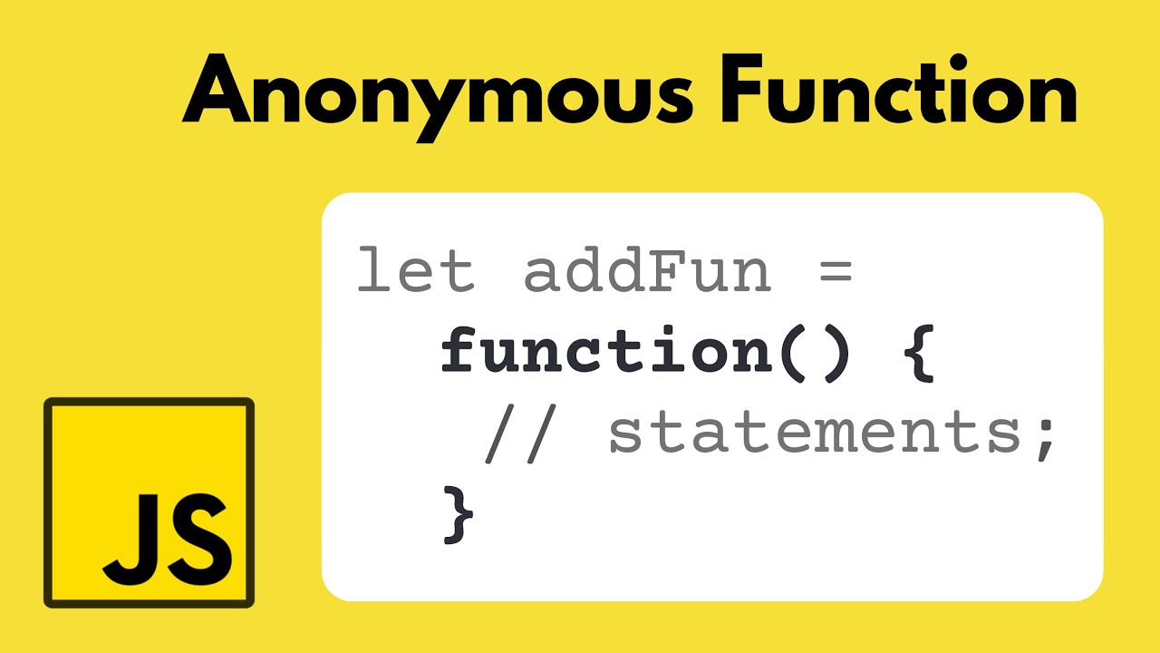 Javascript Anonymous Functions Youtube
