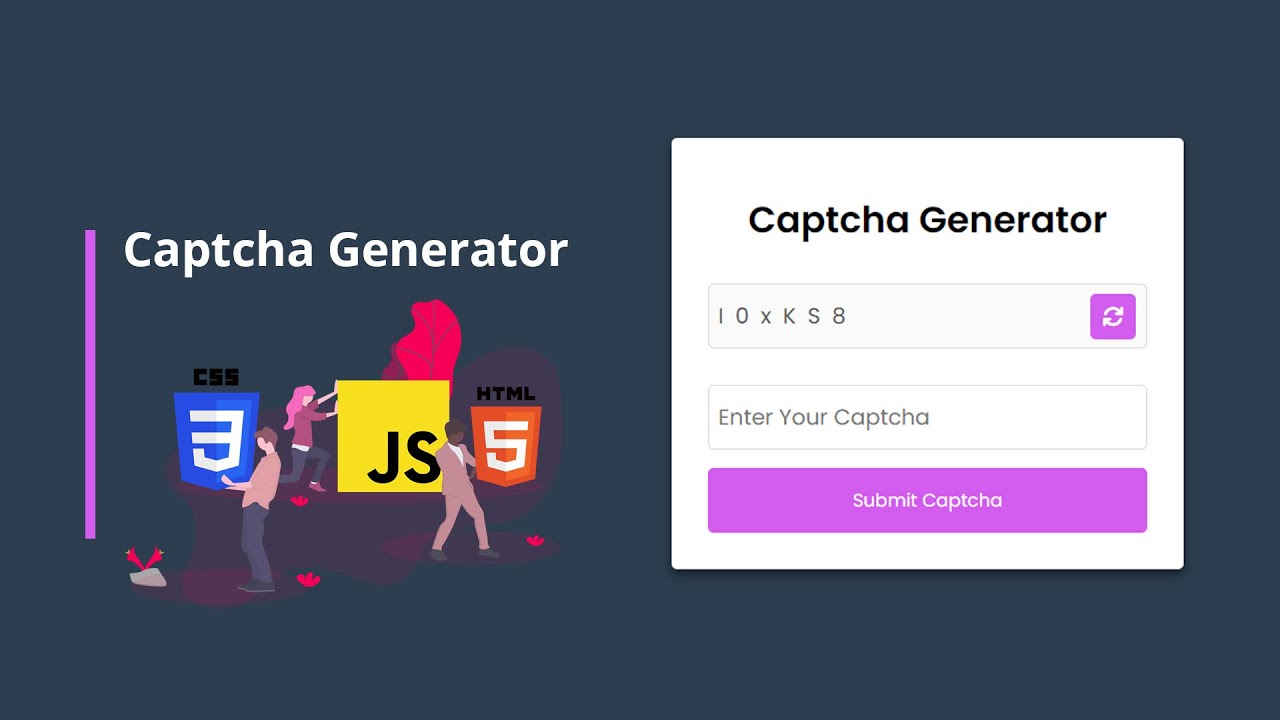 Captcha Generator In Html Css Javascript Youtube