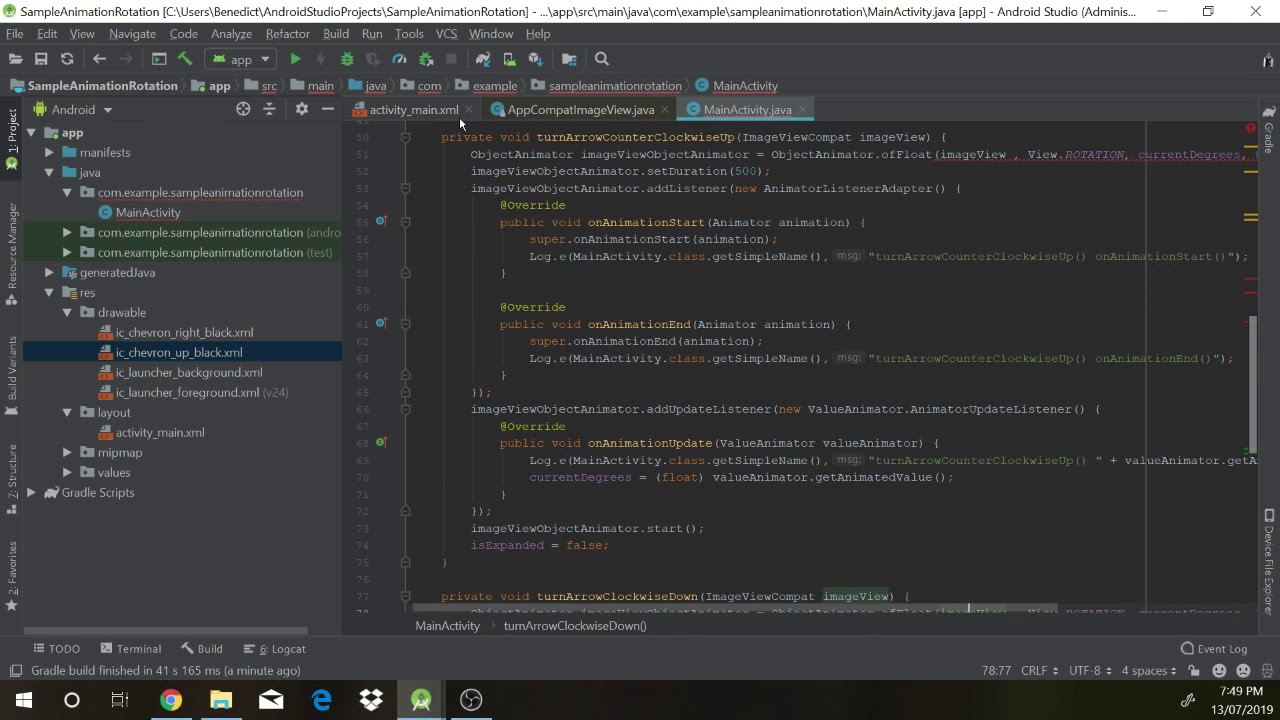 Android Studio Java Objectanimator Rotation Youtube