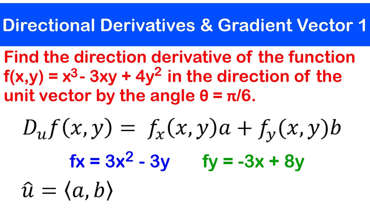 Directional Derivative Can Some Please Explain This Directional