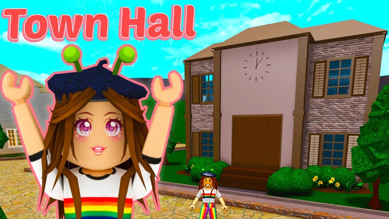 Building A Town Hall In Bloxburg My Town Roblox Youtube