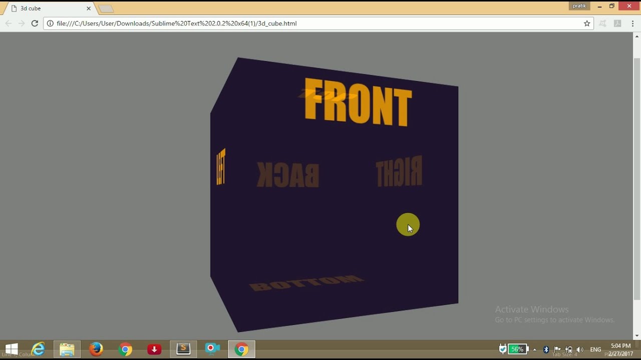 3d Cube In Css Pure Css Youtube
