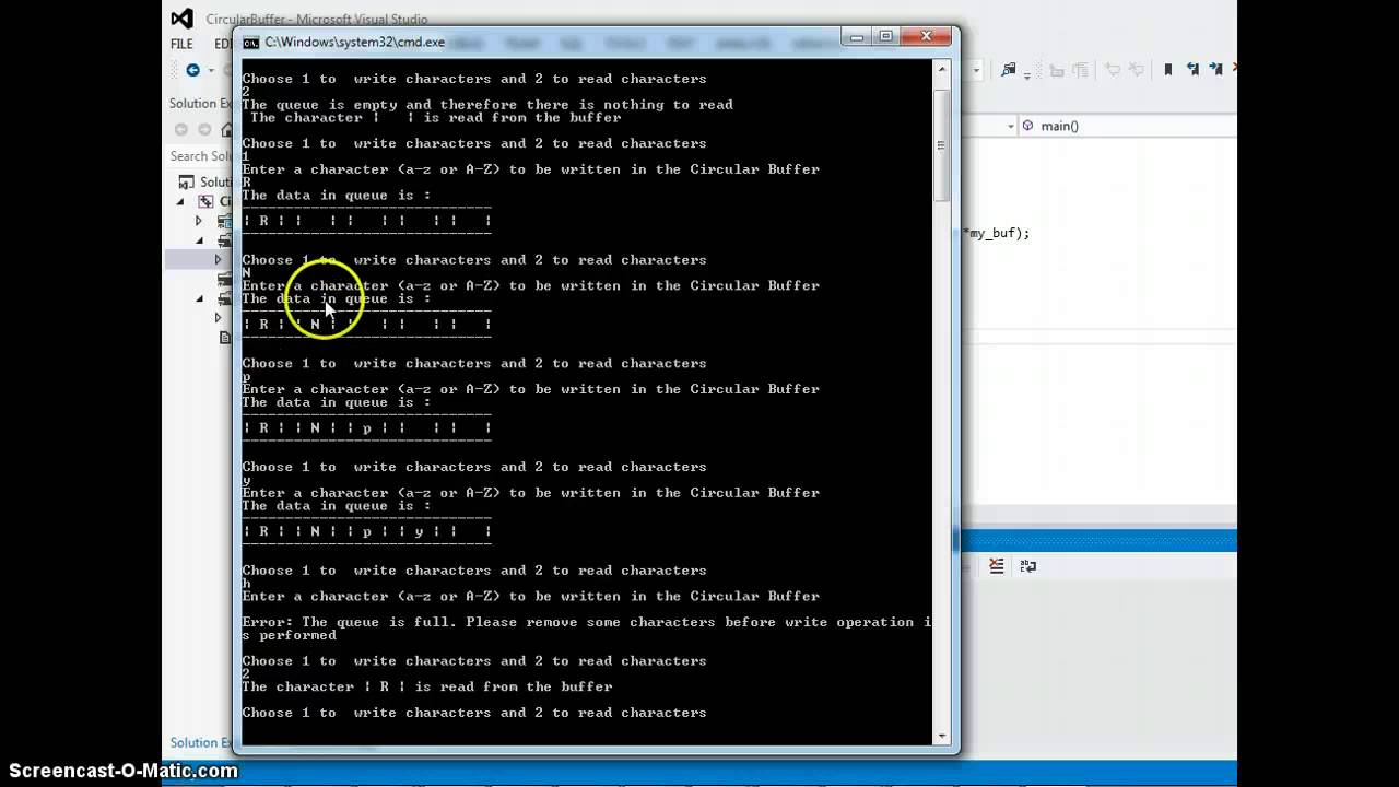 Circular Buffer Implementation In C Youtube