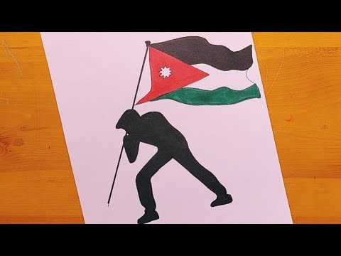 رسم علم الاردن بطريقه جميله رسم عن استقلال الاردن 3 رسم عن يوم