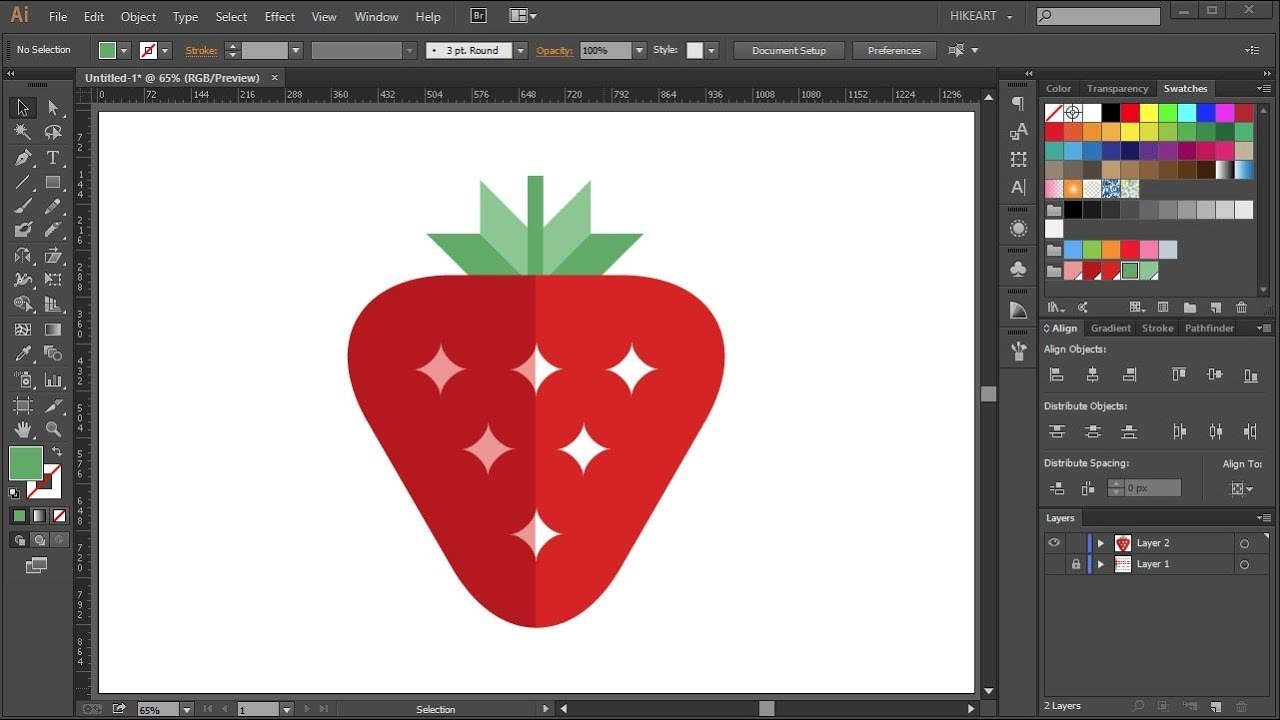 How To Draw A Strawberry In Adobe Illustrator Youtube