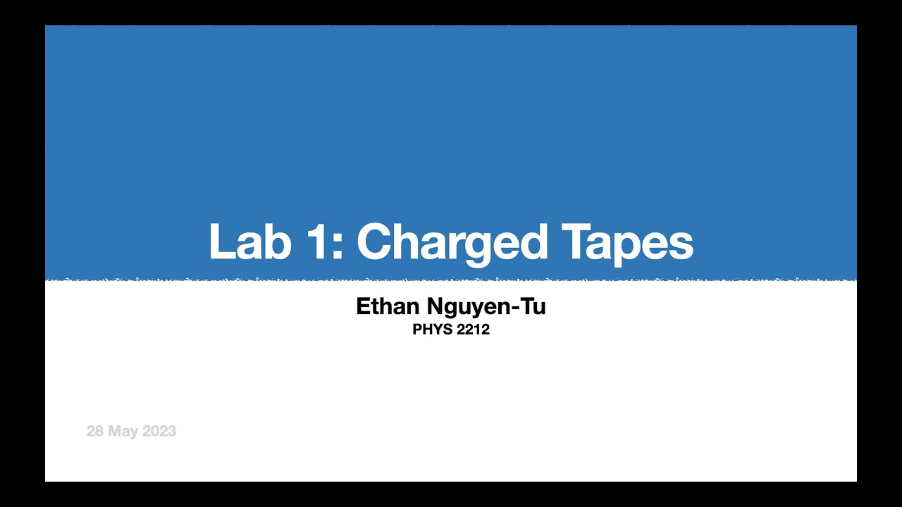 Phys2212 Lab 1 Charged Tapes Youtube