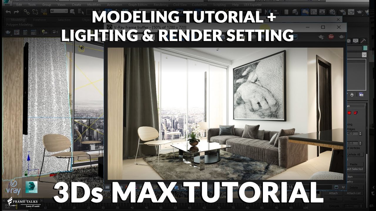 3ds Max Interior Tutorial Living Room Youtube