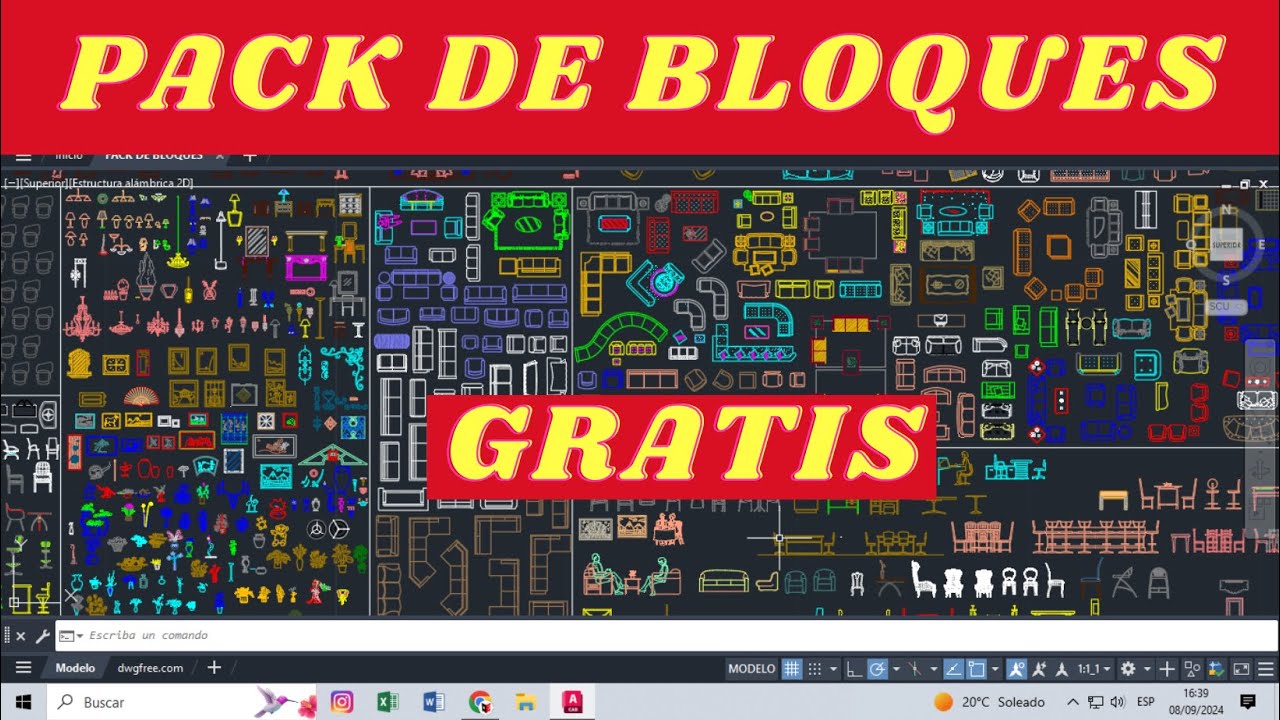 Pack De Bloques Dinamicos En Autocad Gratis Youtube
