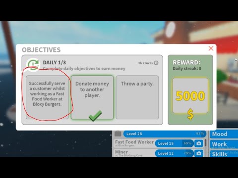 Daily Objectives Bloxburg Glitch 2024 Fast Food Worker At Bloxy Burger