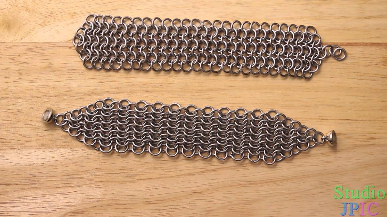 How To Make A Simple European 4 In 1 Chain Maille Bracelet Youtube