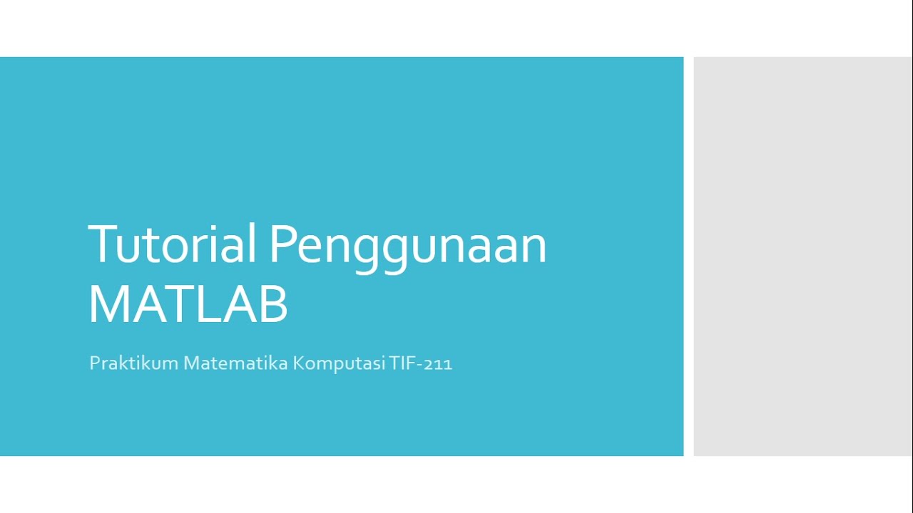 Tutorial Penggunaan Matlab Youtube