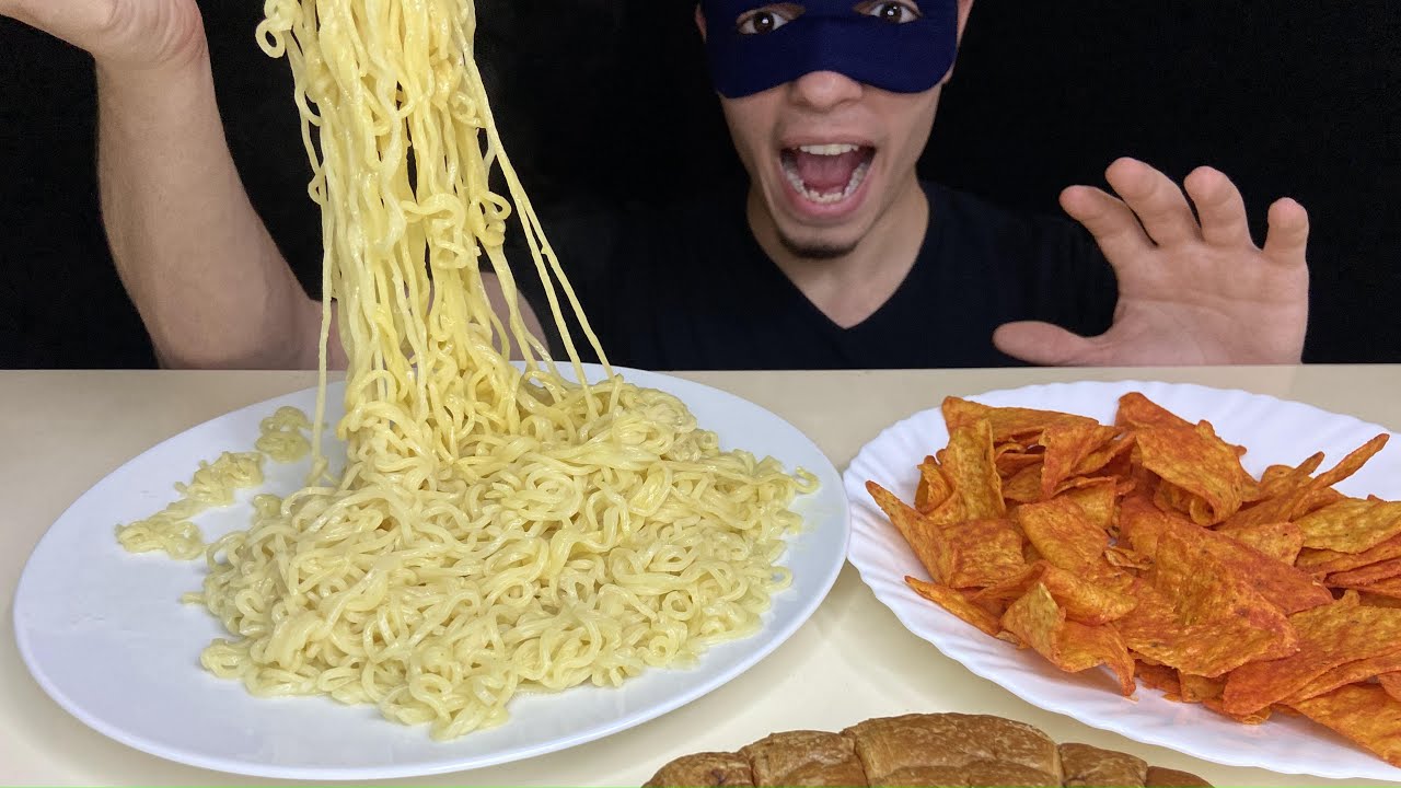 Asmr Mukbang Nuclear Noodles Fire Doritos Chocolate Croissant