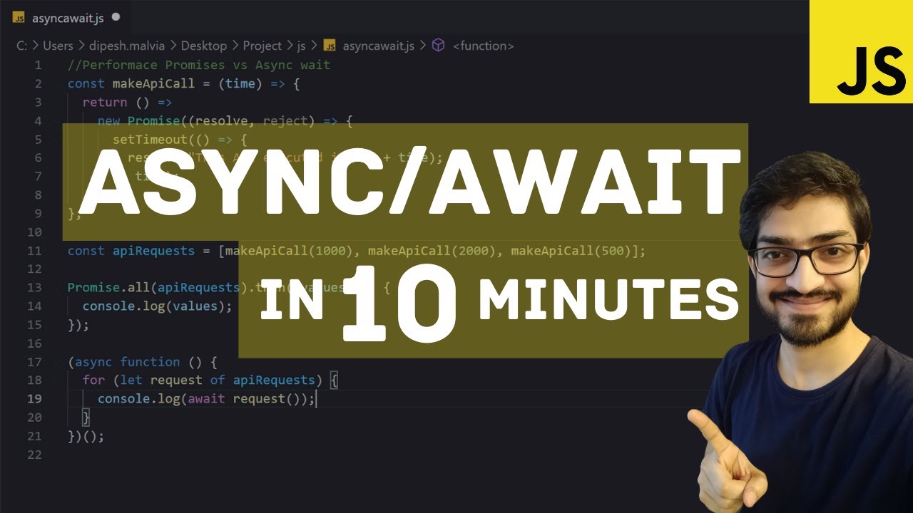 Async Await In Javascript Tutorial Youtube