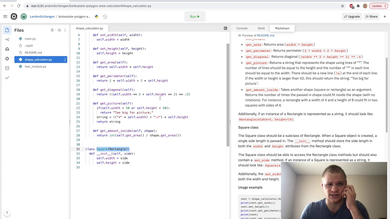 Polygon Area Calculator Python Freecodecamp Youtube