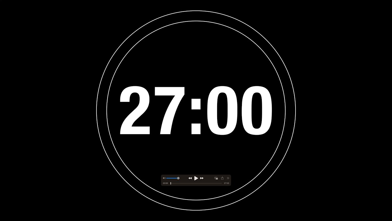 27 Minute Timer 1620 Second Timer Countdown With Progress Ring 4k