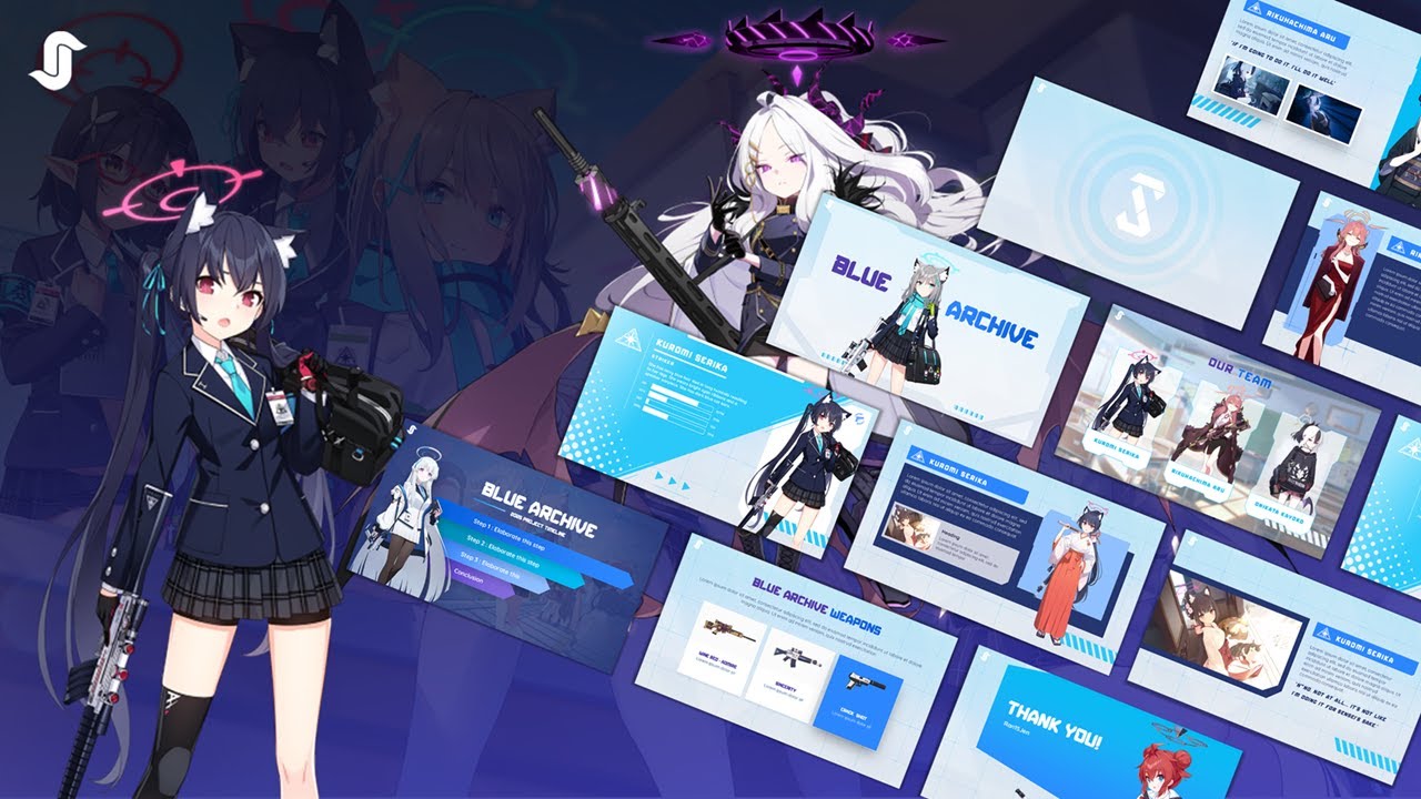 Blue Archive Free Ppt Template Ran15jen Youtube