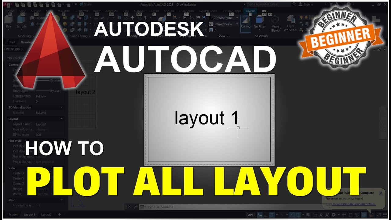 Autocad How To Plot All Layout Tutorial Youtube