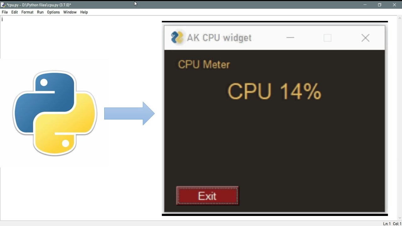 How To Create Realtime Cpu Meter Using Python Ak Youtube