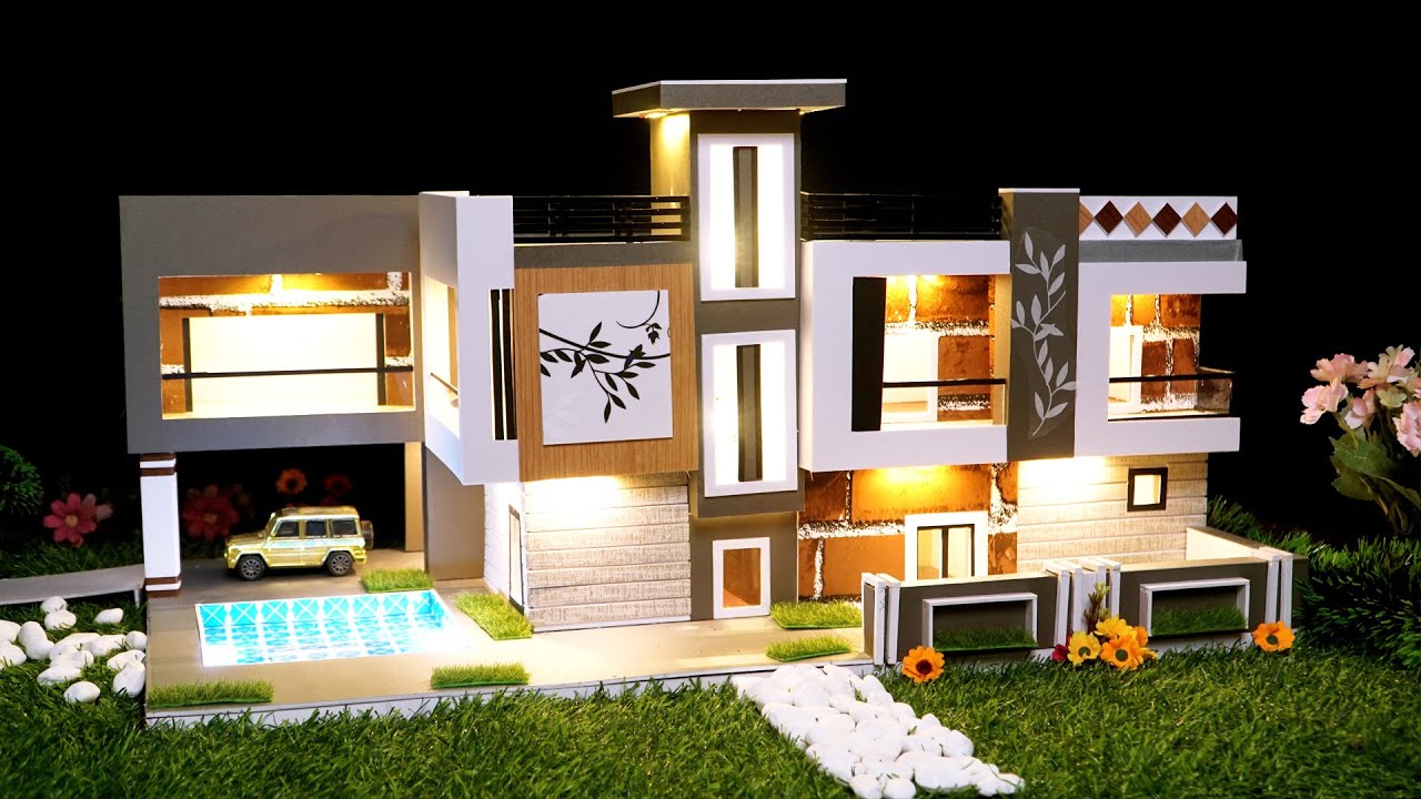 How To Make Miniature House Easy From Concrete Youtube