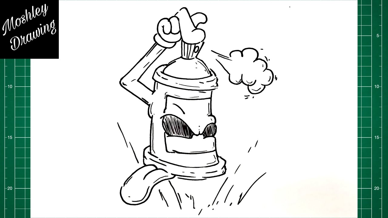 How To Draw Graffiti Spray Cans Step By Step