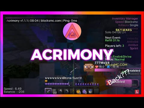 Acrimony Client V1 1 1 On Blocksmc New Best Free Client In 2024