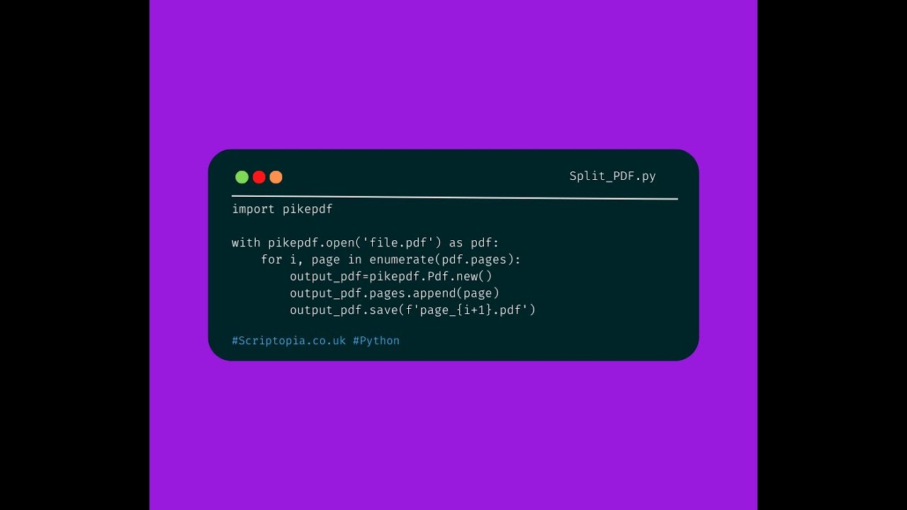 Python Pikepdf Split Pdf File Youtube