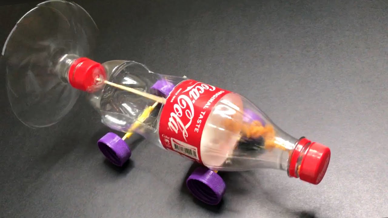 Diy Rubber Band Powered Toy Car Coca Cola Bottle Super Easy And Fun