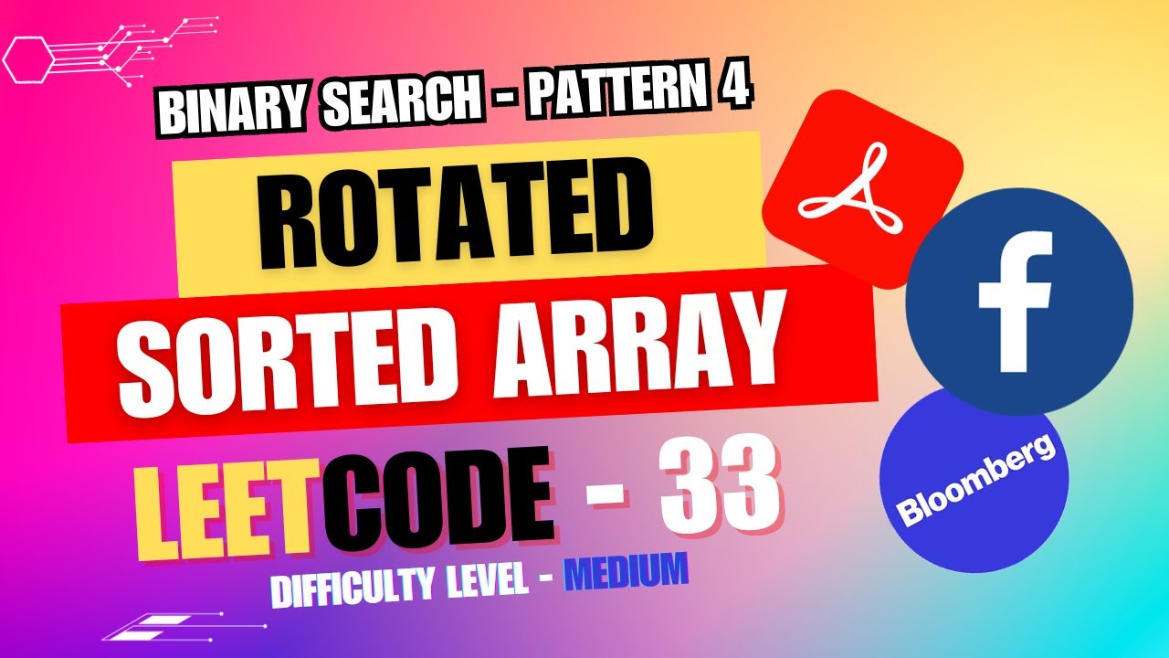 Pattern 4 Binary Search Leetcode 33 Search In Rotated Sorted Array