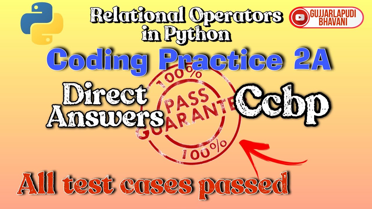 Coding Practice 2a Relational Operators In Python Ccbp Nxtwave