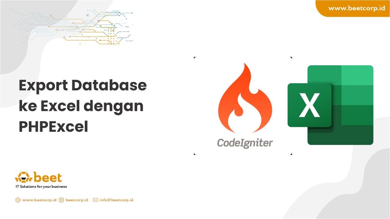 Export Database Ke Excel Dengan Phpexcel Codeigniter Youtube